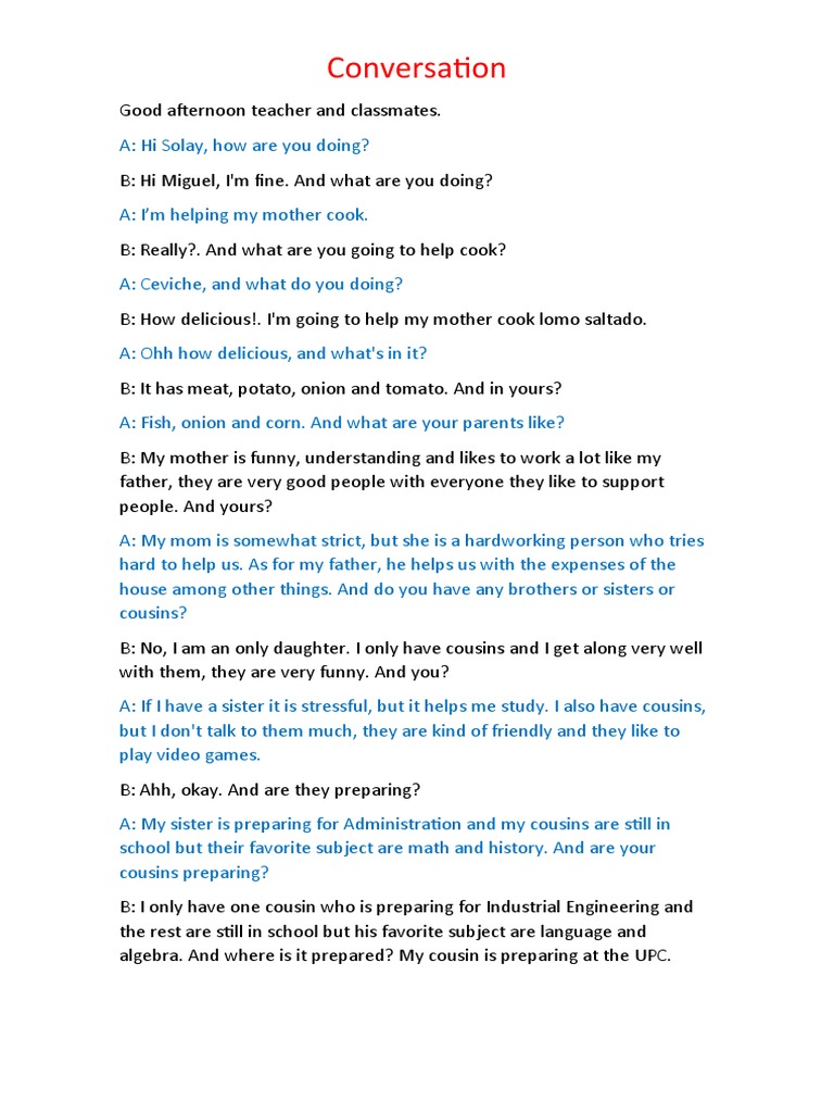 Conversation in English | PDF | Language Arts & Discipline | Lifestyle