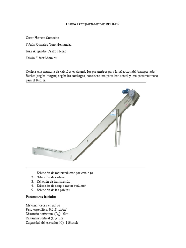 Transportador Redler | PDF | Mecánica | Mecanica clasica