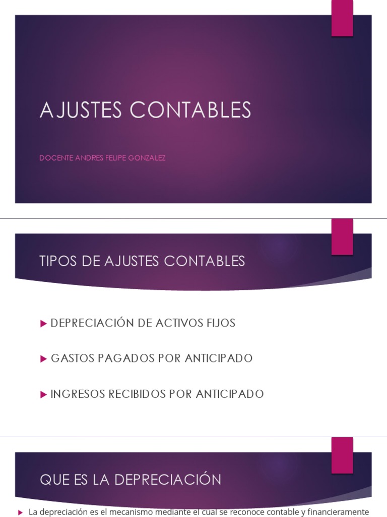 Ajustes Contables | PDF | Depreciación | Contabilidad