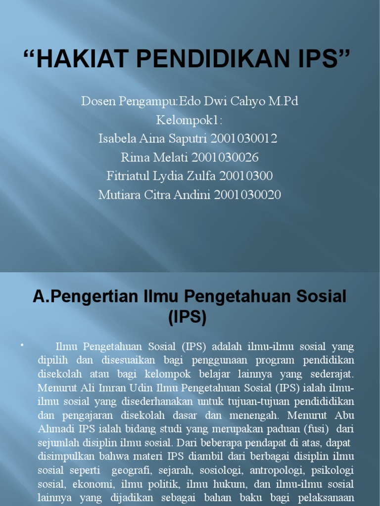 Hakiat Pendidikan Ips'' | PDF