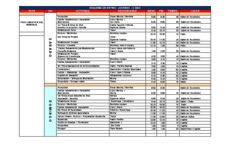 Programa de Retiro para Jovenes Colegio Inmaculada | PDF | Soteriología Cristiana | Iglesia Católica