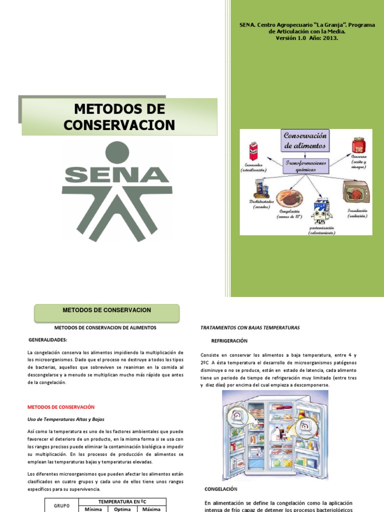 Métodos de Conservación de Alimentos | PDF | Alimentos | Enzima