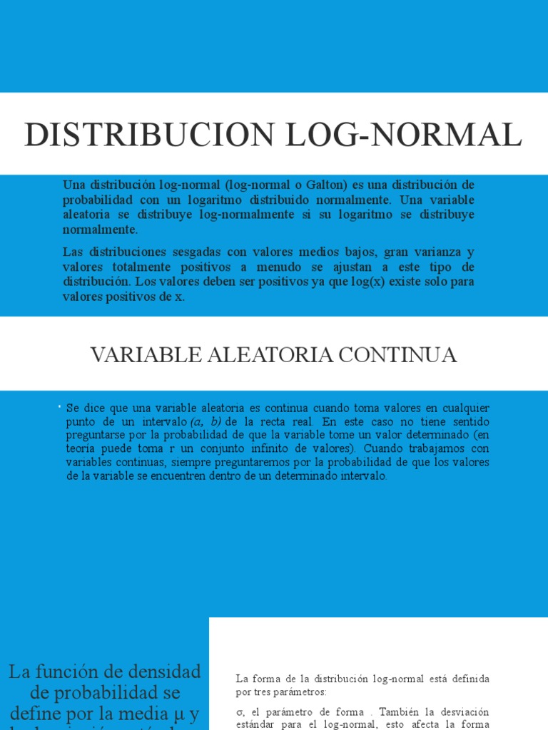 Log Normal | PDF | Distribución de probabilidad | Desviación Estándar