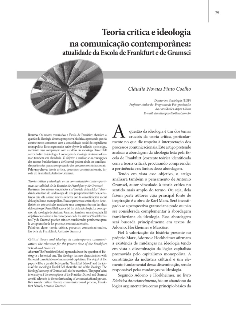 Teoria Crítica e Ideologia | PDF | Science | Sociologia
