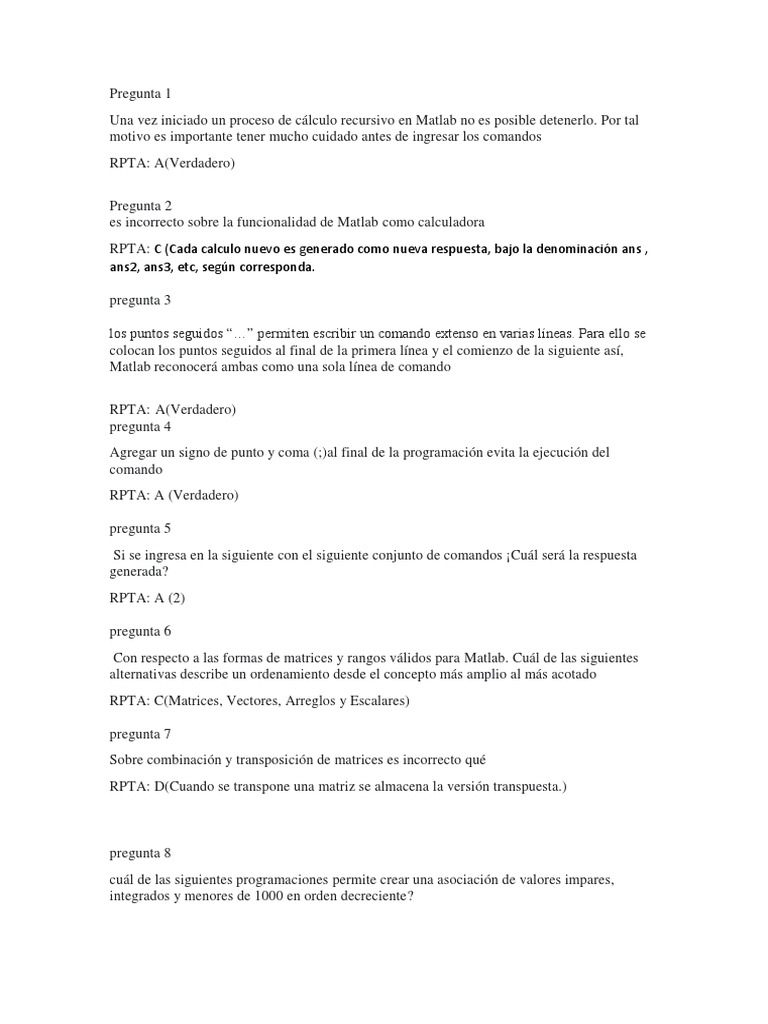Matlab 4 | PDF | Matriz (Matemáticas) | Programación de computadoras