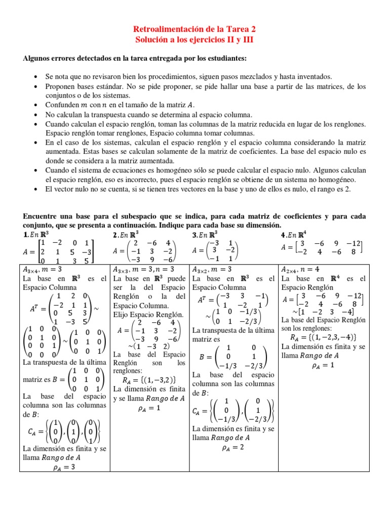 Bases para Subespacio Matrices | PDF | Base (álgebra lineal) | Matriz ...