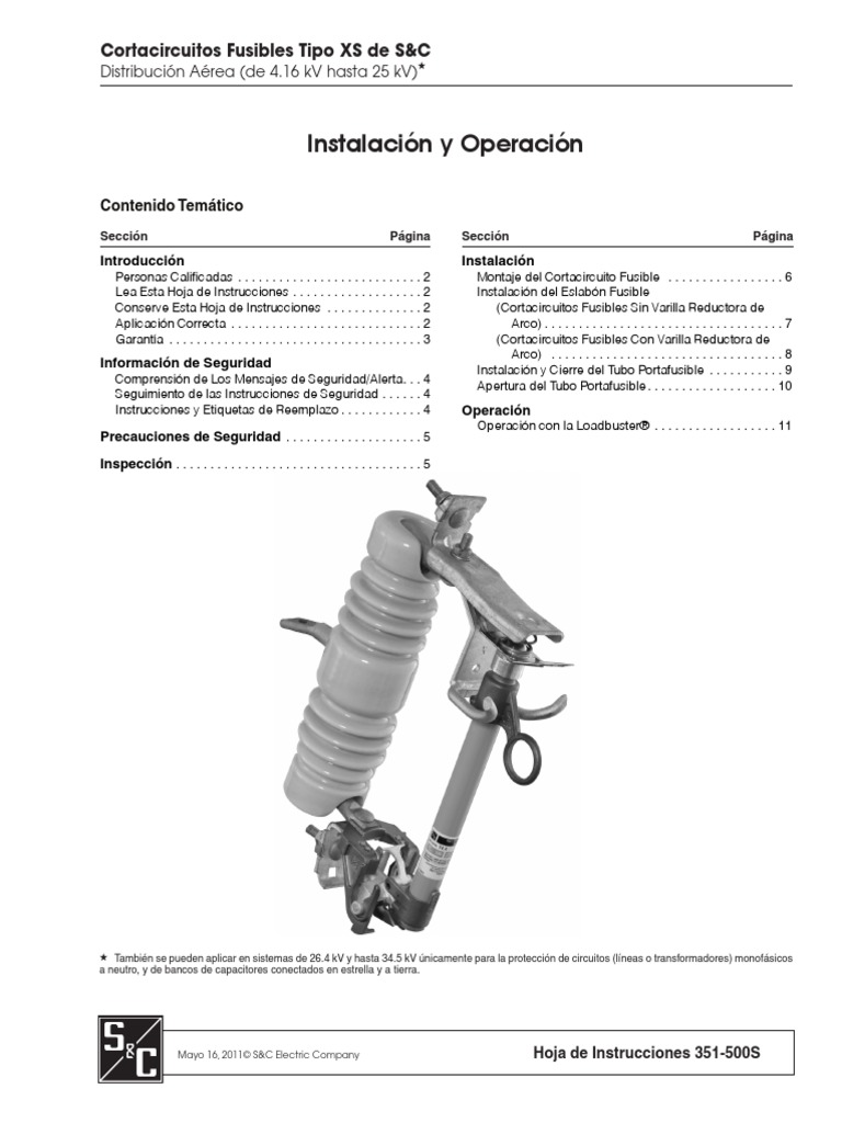 Hoja de Instrucciones 351-500S | PDF | Fusible (Eléctrico) | Tornillo