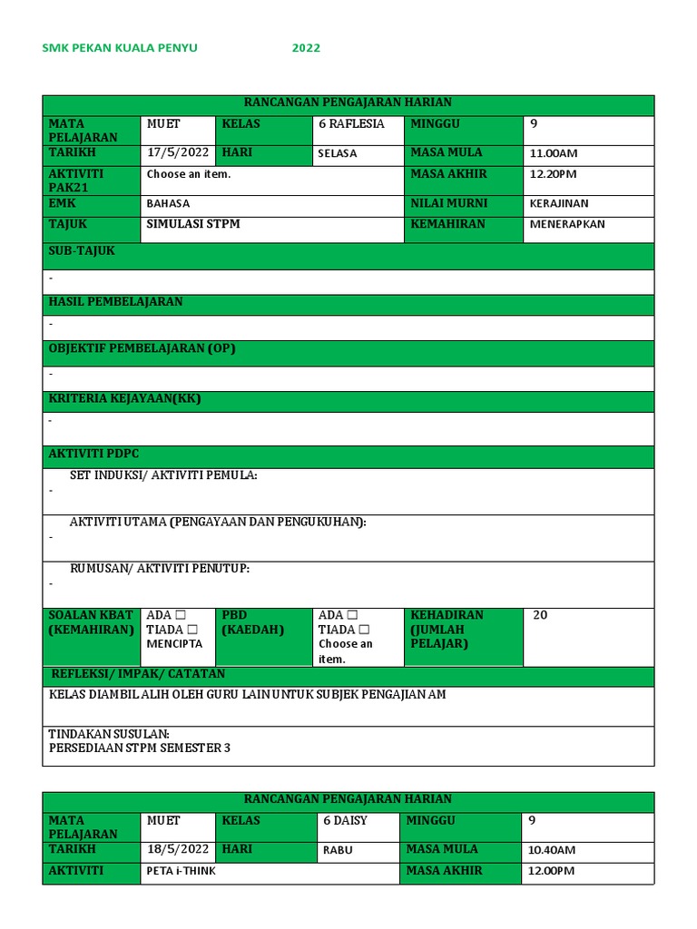 RPH 2022 - Week 9 | PDF