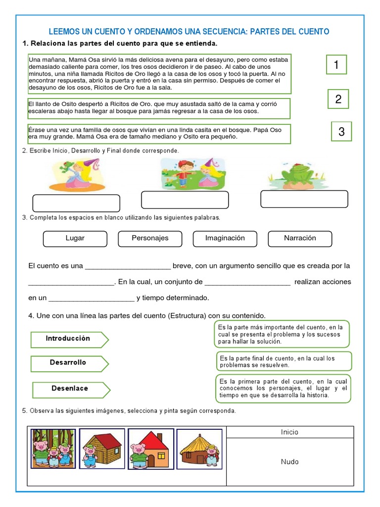 Ficha de Comunicación 20-10 Leemos Un Cuento y Ordenamos Una Secuencia ...
