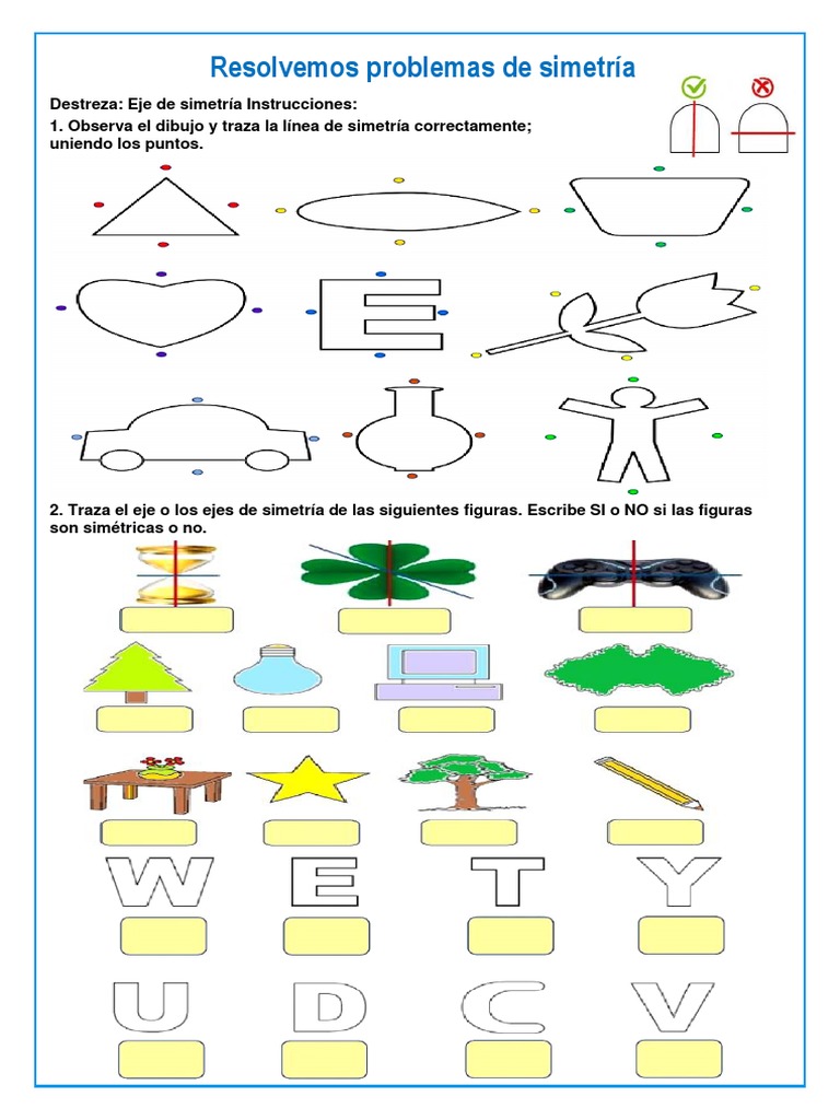 Ficha de Matemática 16-08 Resolvemos Problemas de Simetria | PDF