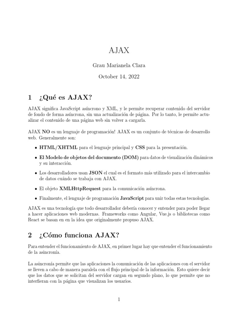 AJAX | PDF | Ajax (Programación) | Página web AJAX | PDF | Ajax (Programación) | Página web