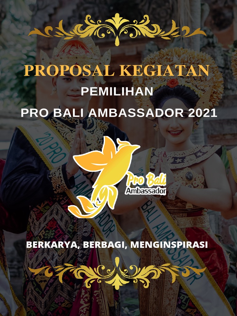 Proposal Sponsor Pro Bali Ambassador 2021 | PDF