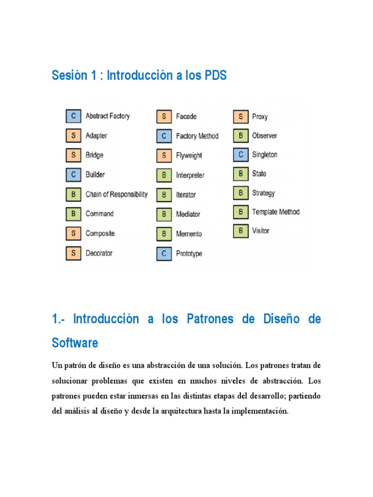 2022 PDS Sesion 01 | PDF | Patrón de diseño de software | Ciencia cognitiva