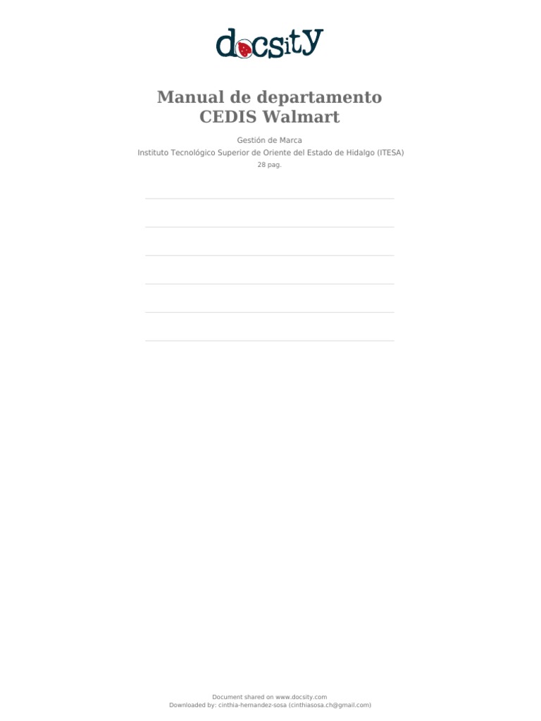 Docsity Manual de Departamento Cedis Walmart | PDF