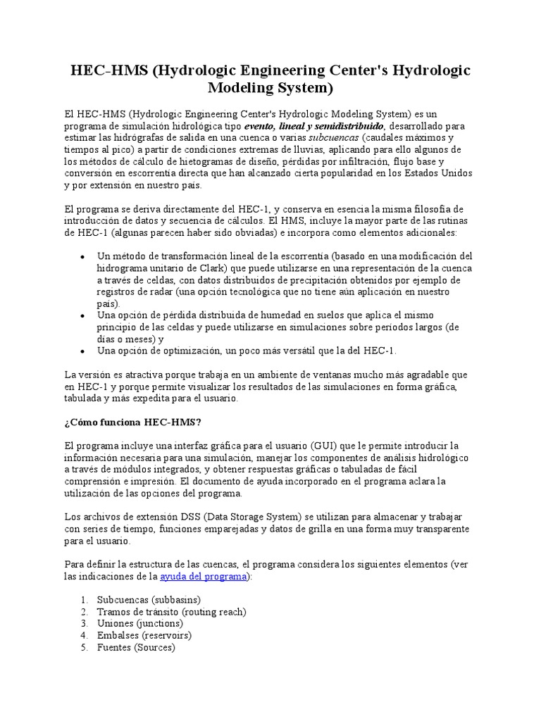 Hec HMS | PDF | Precipitación | Cuenca de drenaje