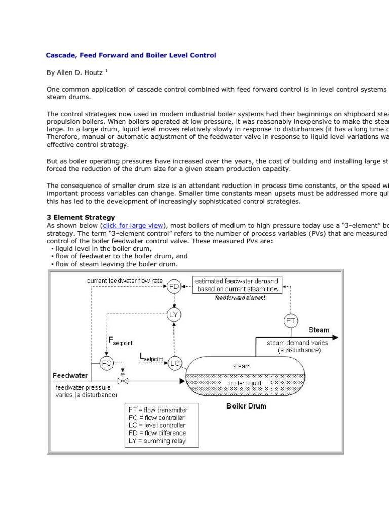 Cascade, Feed Forward and Boiler Level Control | PDF | Boiler | Control ...