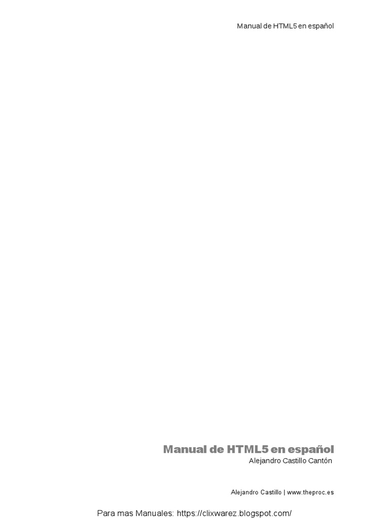 Manual de html5 en español-CW | PDF | Red mundial | Internet y web