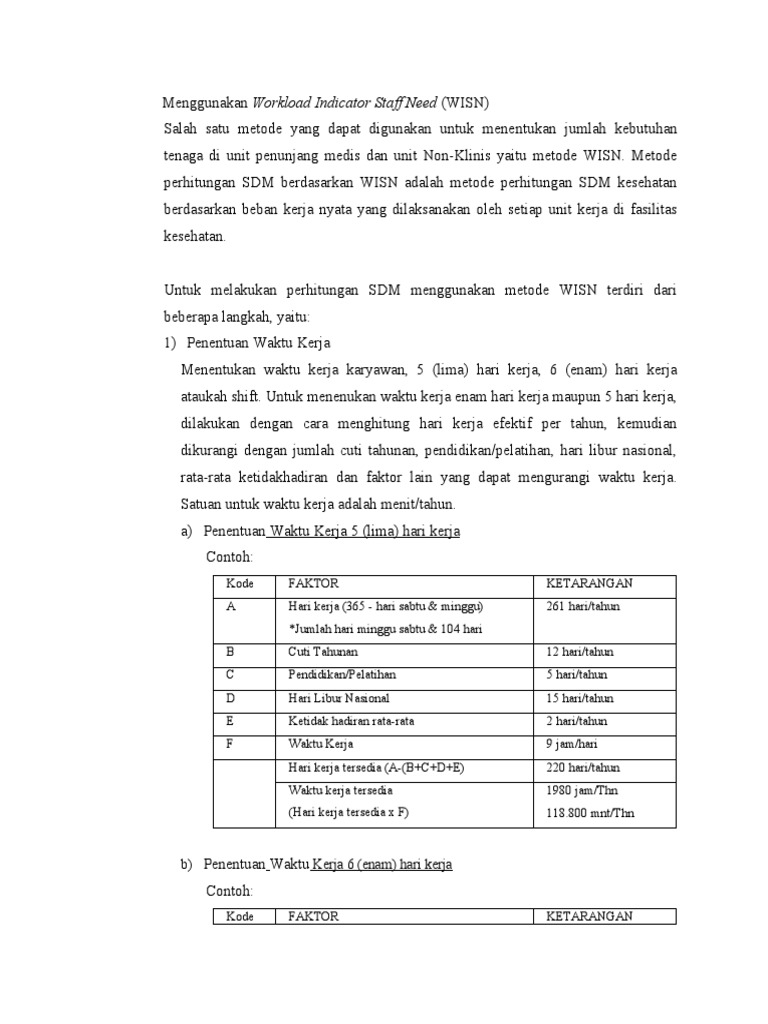 Formula Ketenagaan WISN | PDF