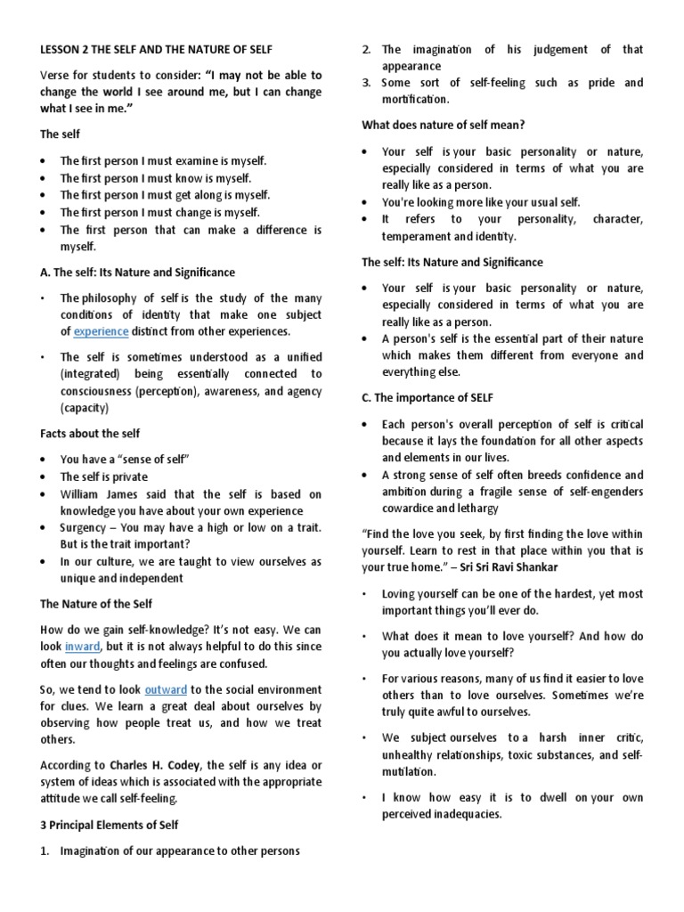 I. Lesson 2 GEC 3 | PDF | Self Concept | Self