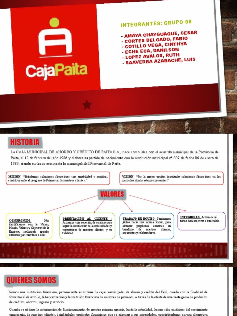 Historia y Misión de Caja Paita | PDF | Bancos | Liquidez de mercado