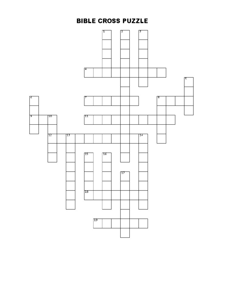 Bible Cross Puzzle | PDF