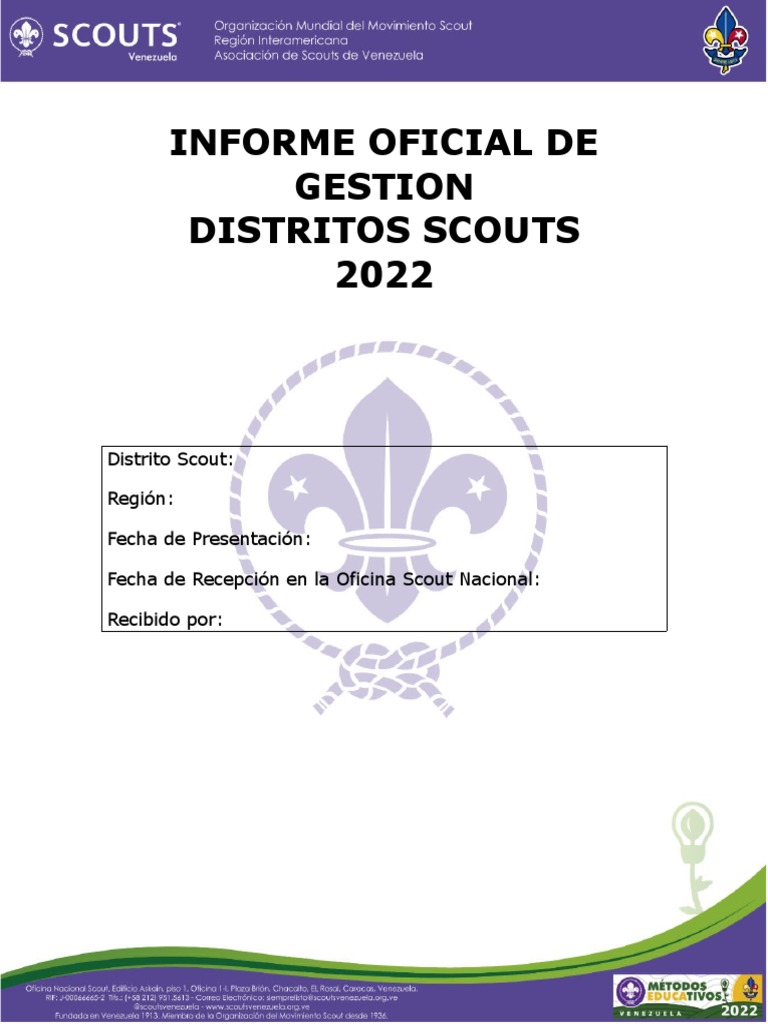 Informe de Gestion Oficial de Distritos Scouts 2022 | PDF | Exploración ...