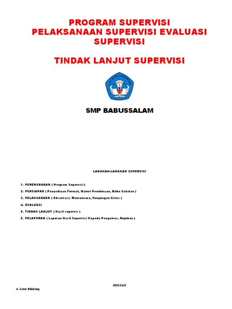 1-Program & Tindak Lanjut Supervisi | PDF