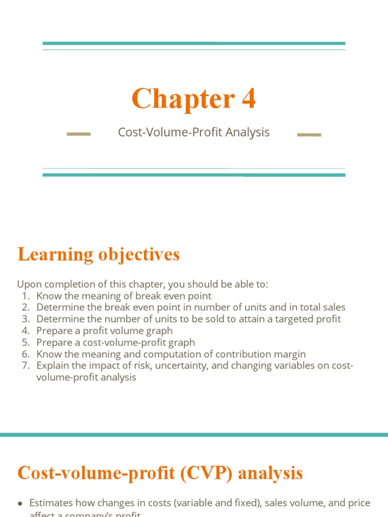 04 Cost Volume Profit Analysis | PDF | Market (Economics) | Pricing