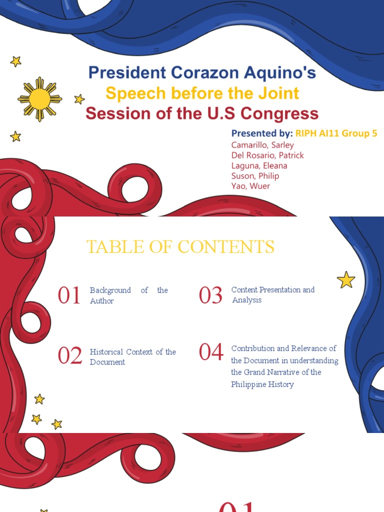 President Corazon Aquino's Speech Before The Joint Session of The U.S Congress | PDF | Corazon ...