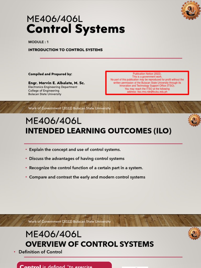 Introduction to Control Systems in ME406/406L Course | PDF | Control ...