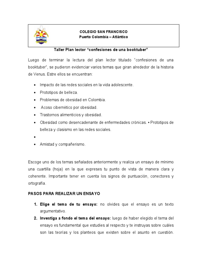 Taller Plan Lector - III P | PDF | Ensayos