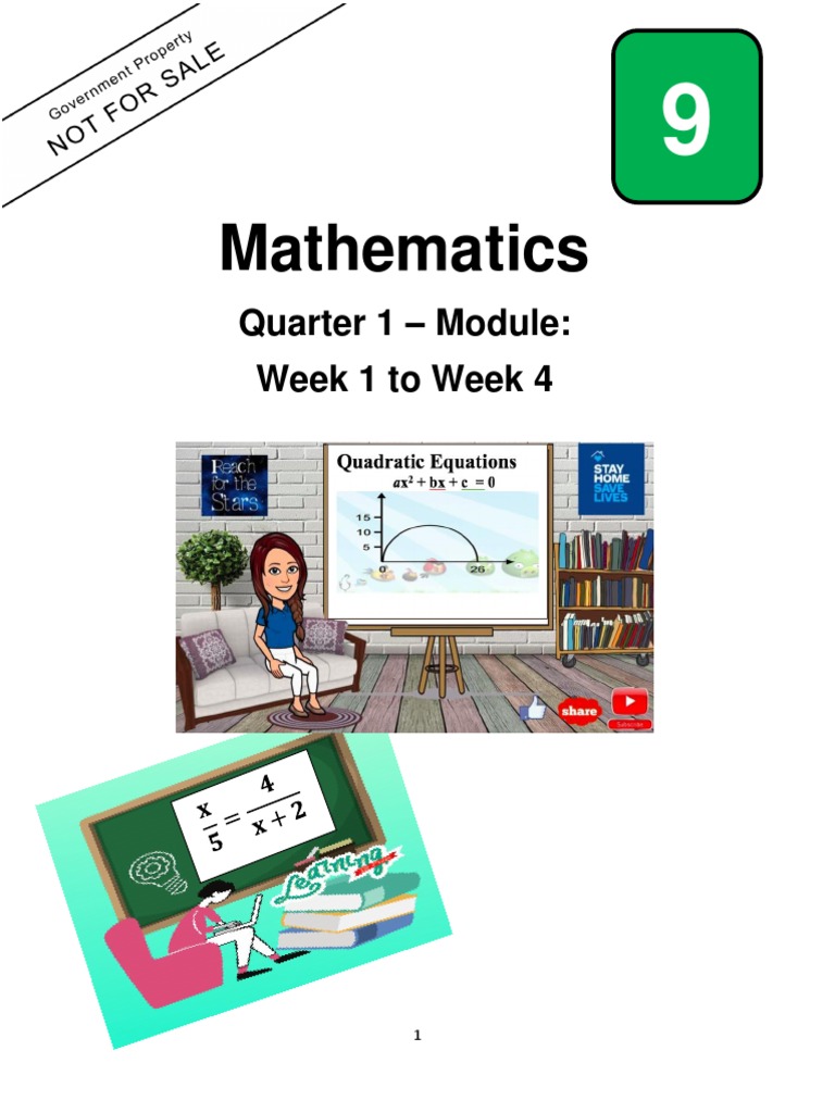 Q1 ADM G9 MATH wk1-4 - 41p | PDF | Quadratic Equation | Equations