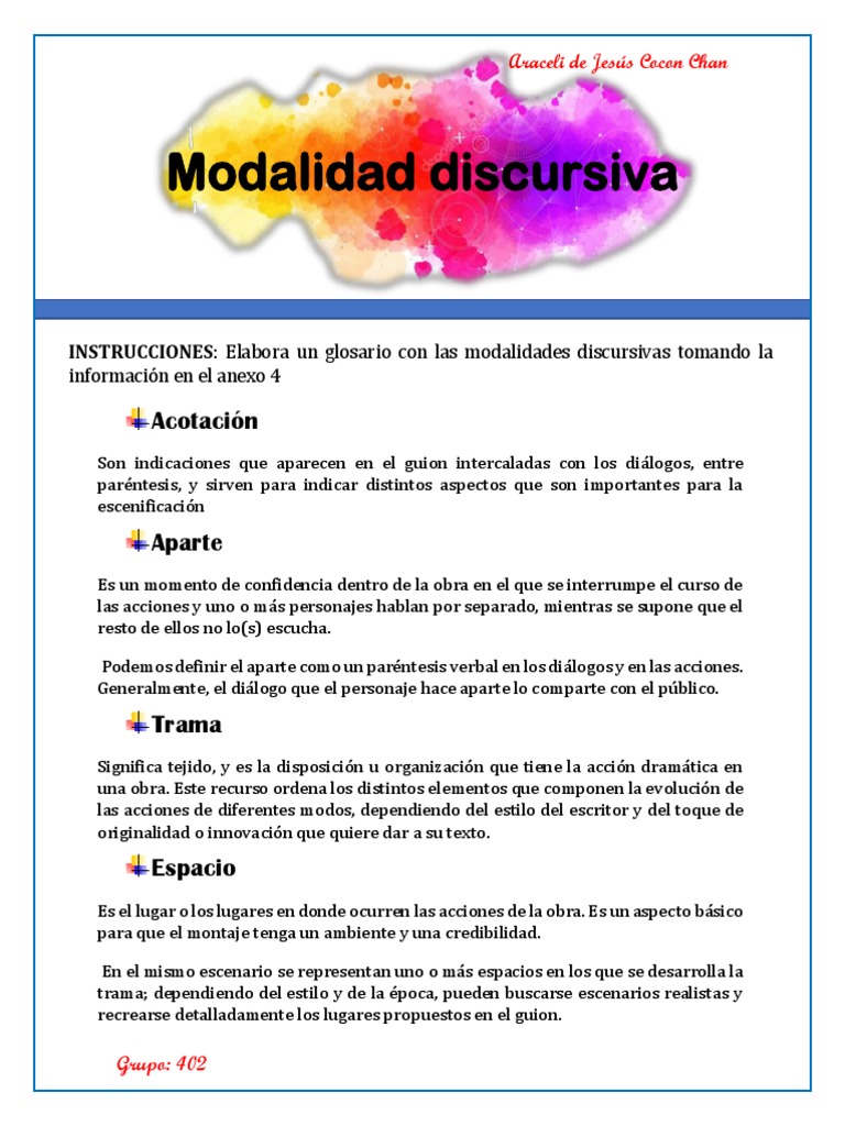 Glosario de modalidades discursivas | PDF