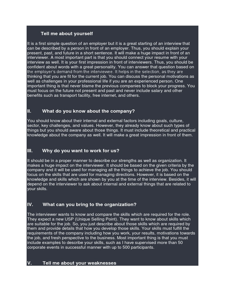 Interview Questions | PDF | Motivation | Motivational