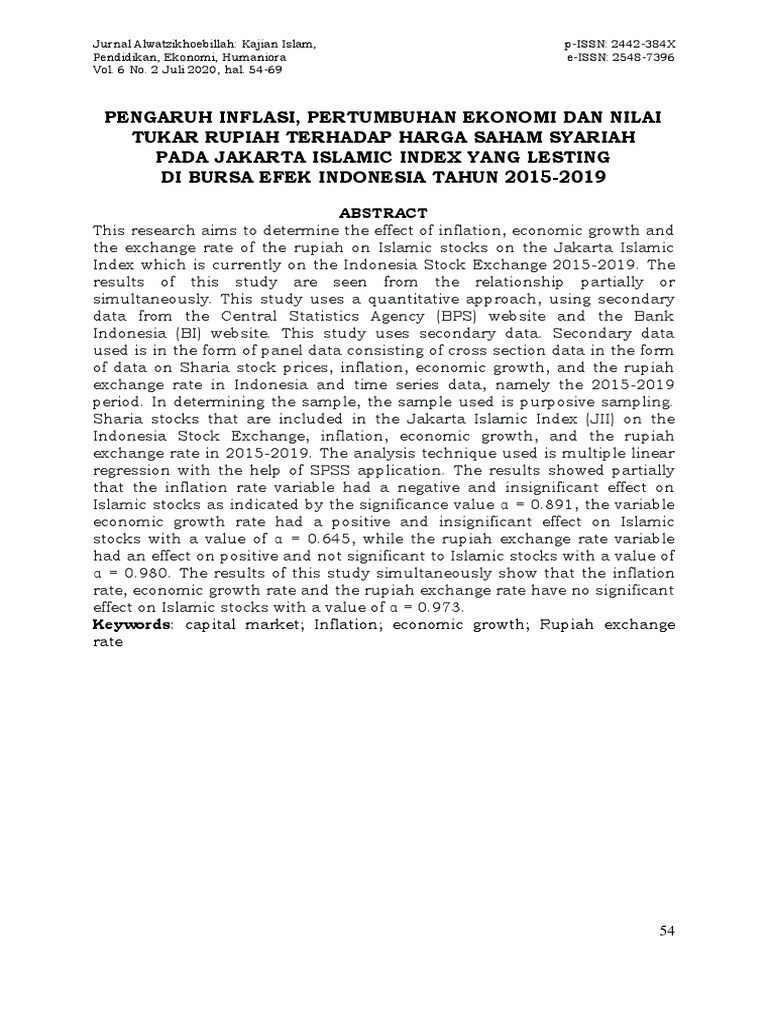 338-Article Text-894-1-10-20201217 | PDF | Inflation | Economies