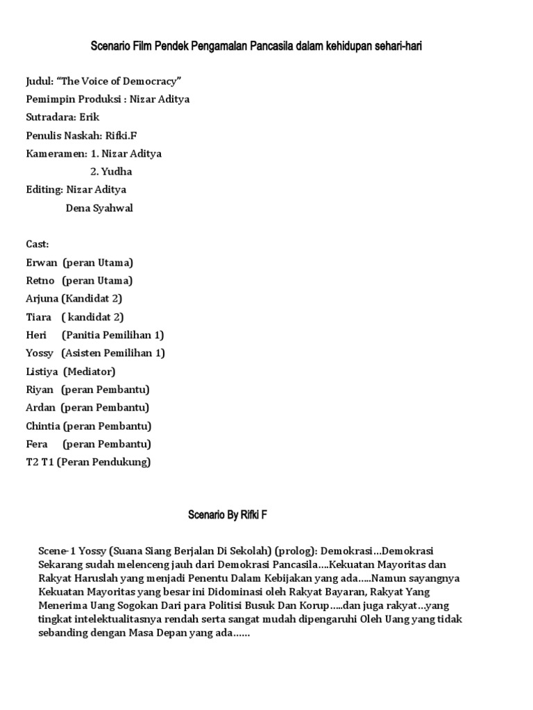 Alur Cerita Film Pendek Pengamalan Pancasila Dalam Kehidupan Sehari 3.0 ...
