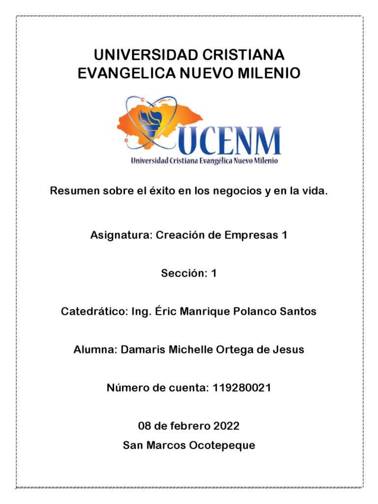 Universidad Cristiana Evangelica Nuevo Milenio | PDF | Iniciativa ...