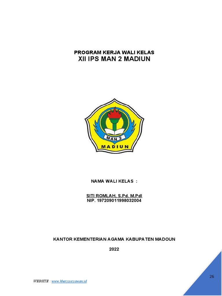 Contoh Program Kerja Wali Kelas | PDF