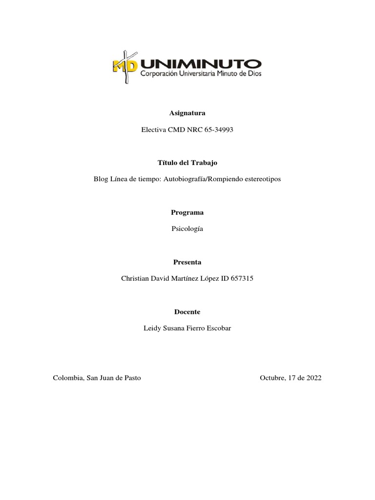 Actividad 2-Blog Linea Del Tiempo-Autobiografia | PDF