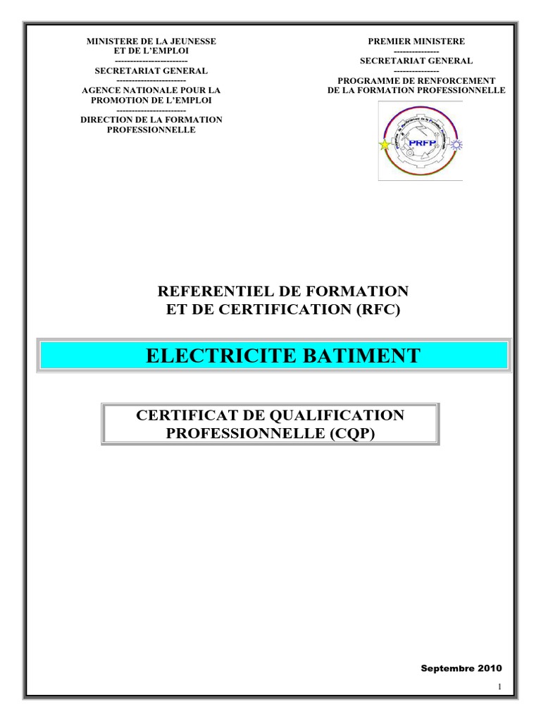 RFC - CQP Electricite Batiment | PDF | Technologie et ingénierie