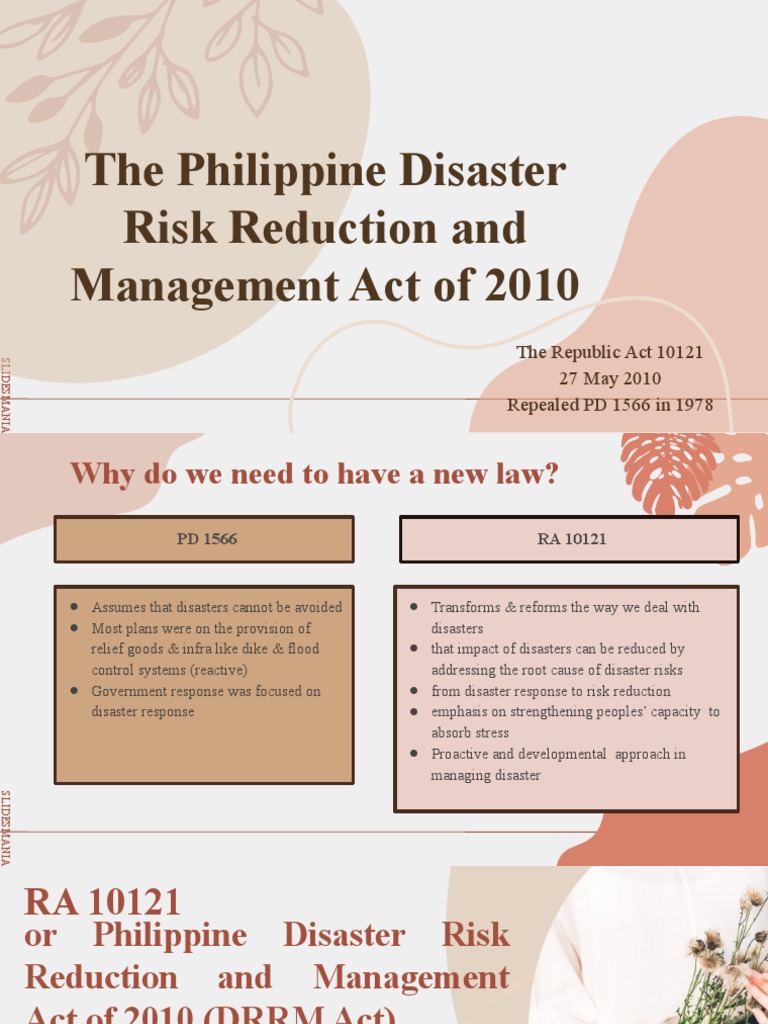 DRRM Conceptsprinciples and Trends RA 10121 | PDF | Disaster Risk Reduction | Emergency Management