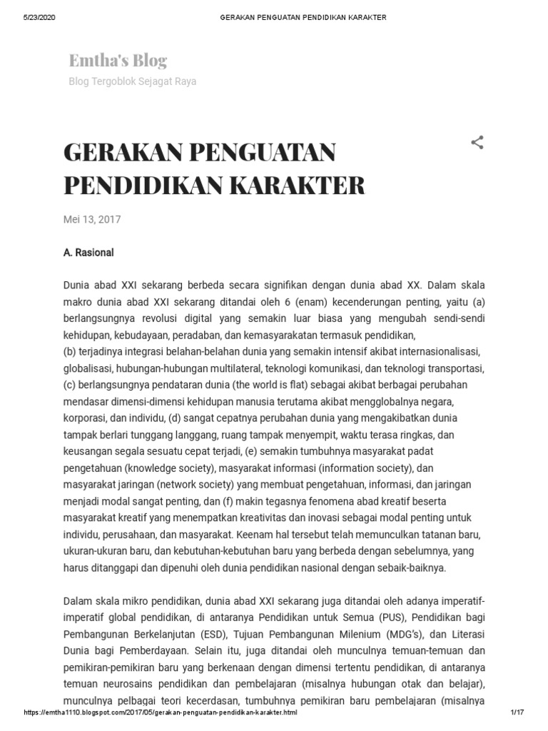 Gerakan Penguatan Pendidikan Karakter | PDF Gerakan Penguatan Pendidikan Karakter | PDF