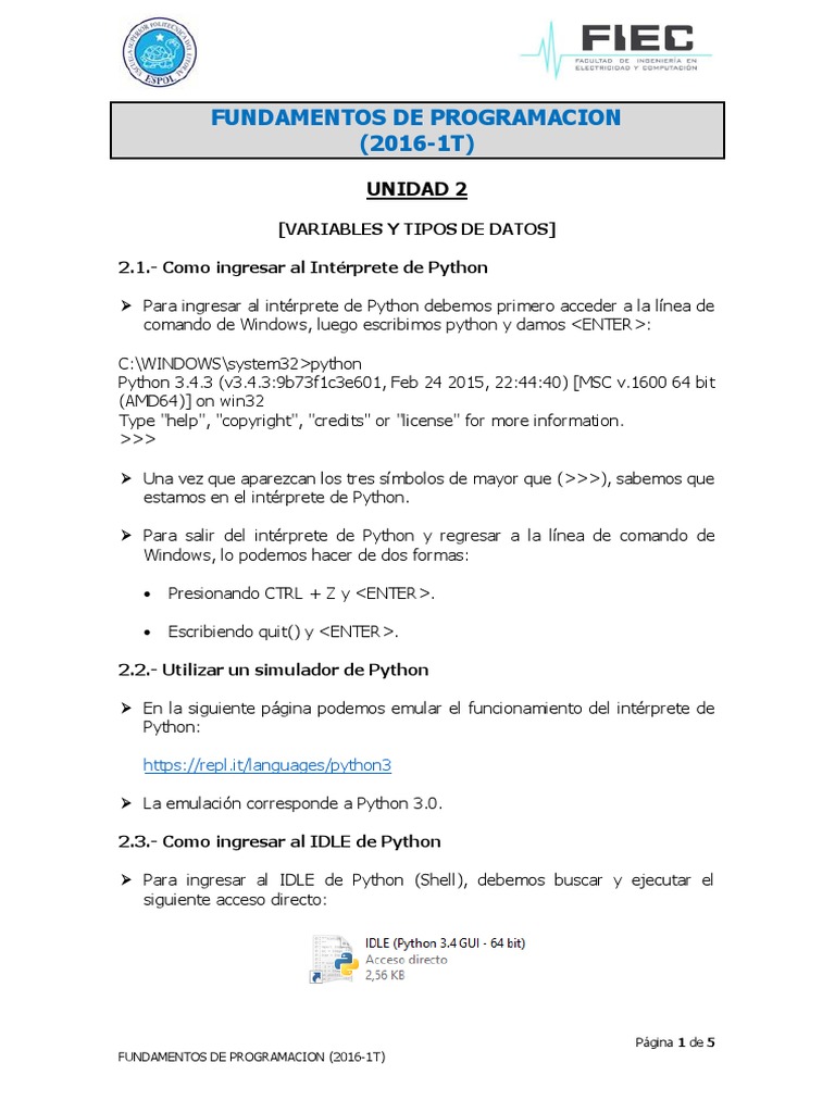 Clase (FDP-2016-05-06) | PDF | Python (lenguaje de programación ...