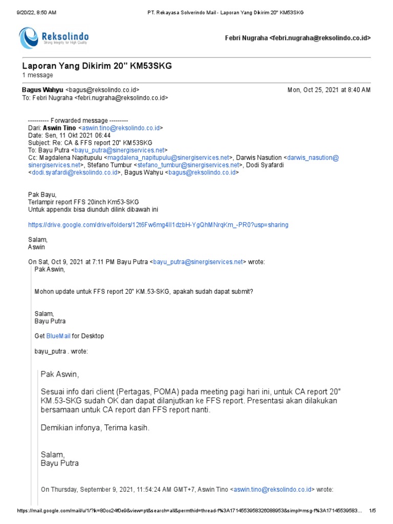 FFS Results 20" Gas Pipeline KM 53 To Bontang (SKG) | PDF