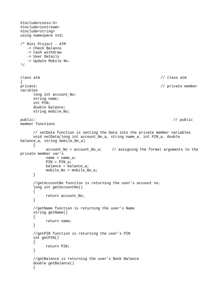 ATM+Mini Project | PDF | Personal Identification Number | Automated Teller Machine