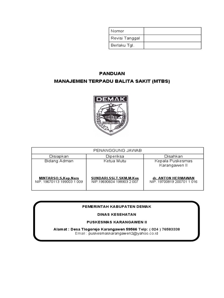 Panduan MTBS Balita Sakit 2024 | PDF