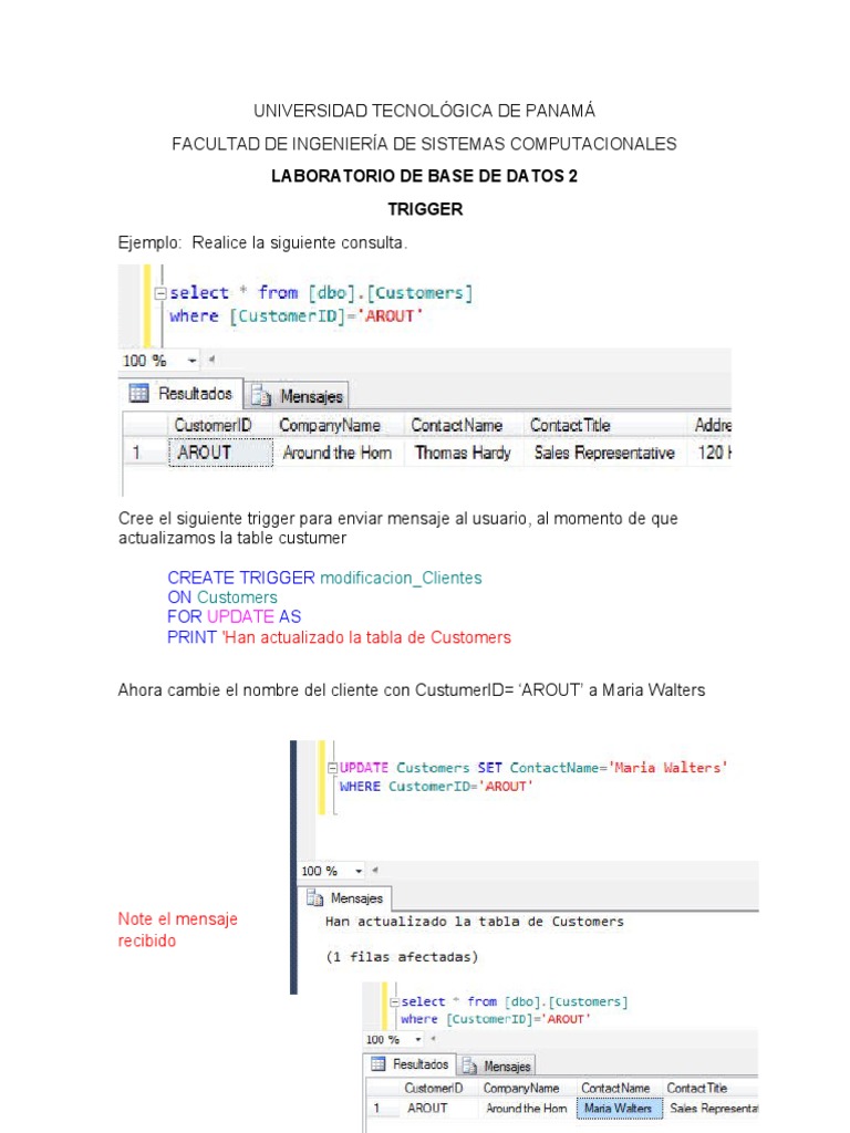Laboratorio Trigger-2021 | PDF | Bases de datos | Datos
