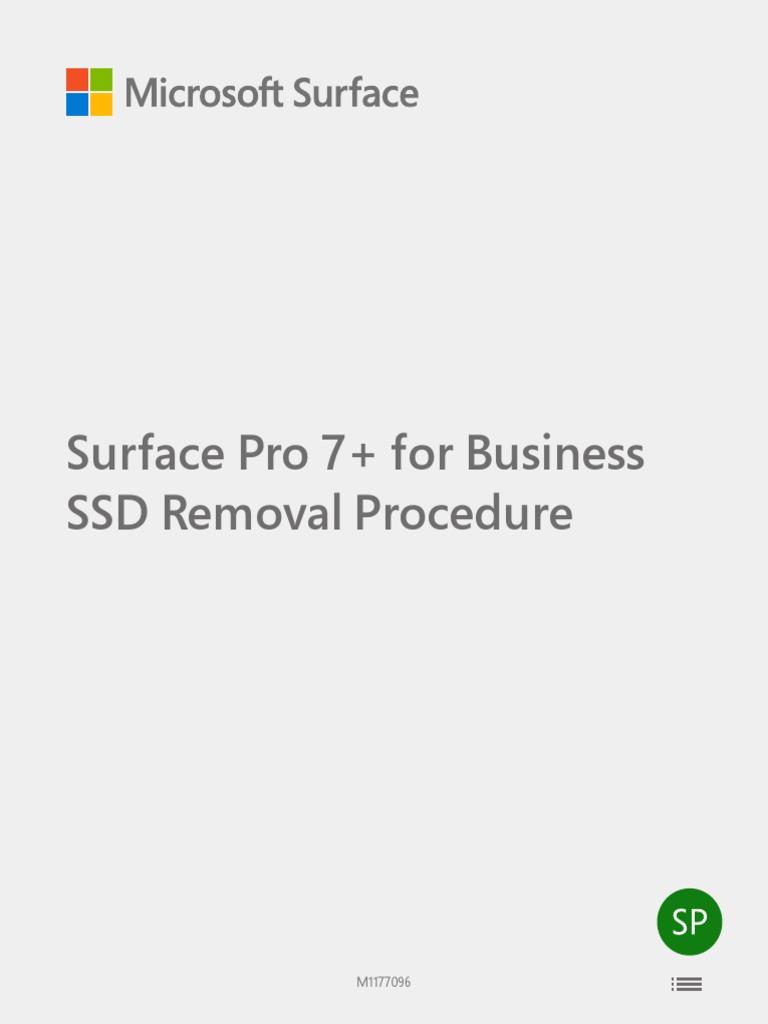 M1177096 Surface Pro 7+ Removable SSD Guide v1.0 | PDF | Electrical ...