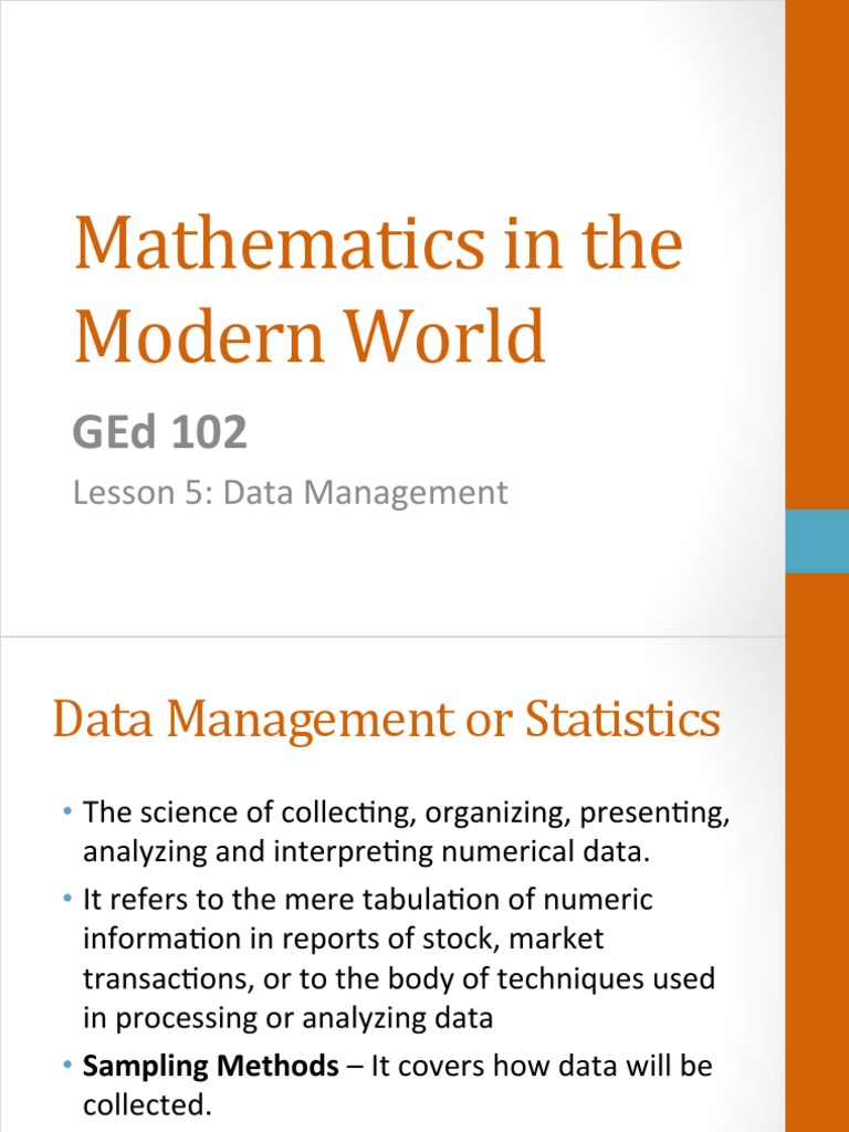 GEd 102 - Lesson 5 | PDF | Level Of Measurement | Statistics