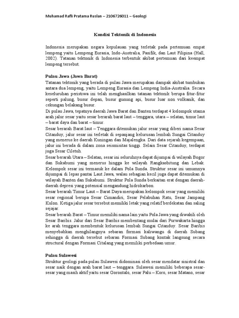 Kondisi Tektonik Di Indonesia - Muhamad Rafli Pratama Ruslan ...